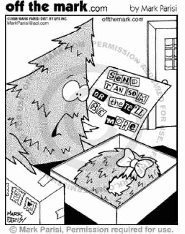 Christmas Ransom Note - off the mark cartoons