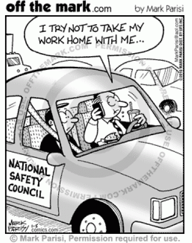 Safety Council Distracted Driver - off the mark cartoons