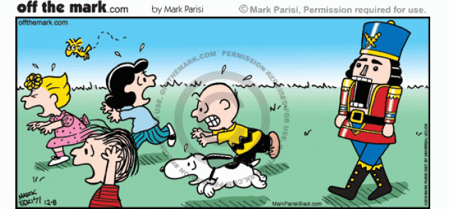 Peanuts Run From Nutcracker - off the mark cartoons
